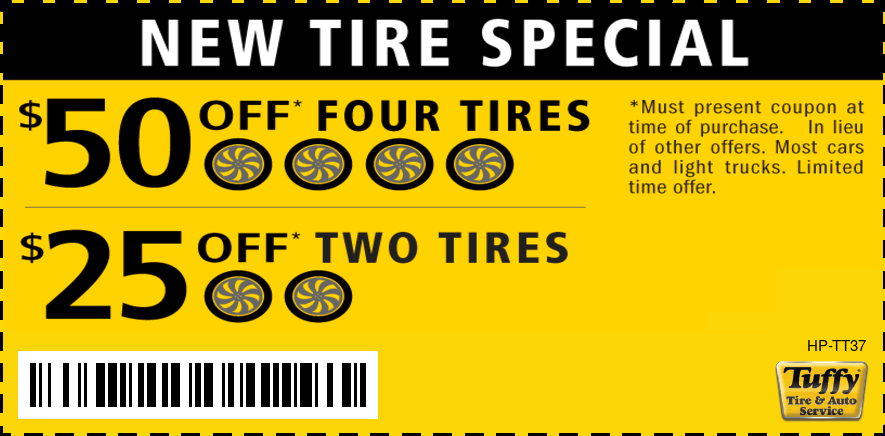 New Tire Special $50 Off Four/$25 Off Two - Tuffy Charlotte (Steele Creek)